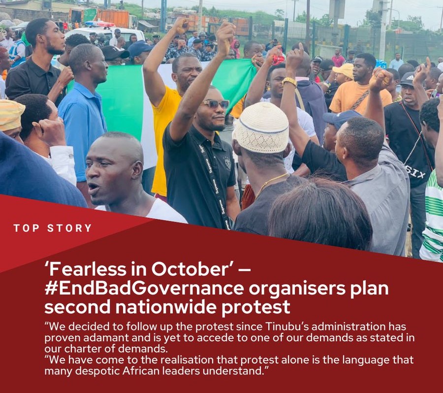 Fearless In October, #EndBadGovernance Organizers plan Second ...